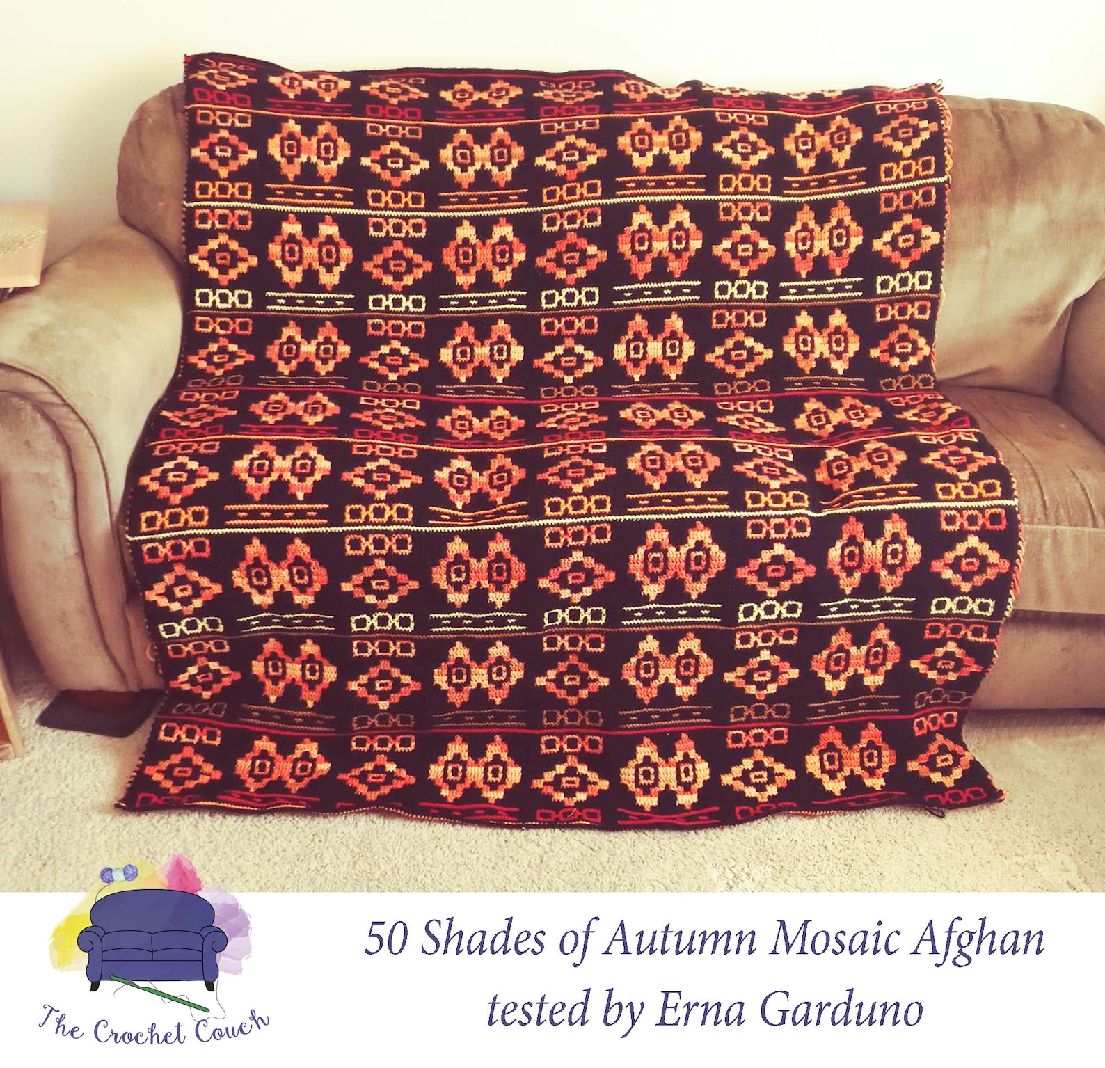50 Shades of Autumn Afghan, Overlay Mosaic Crochet Pattern, Graph and ...