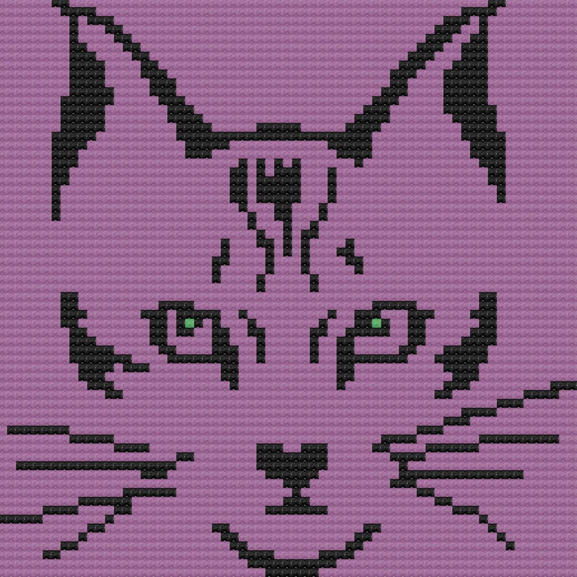 Cat Face Small Afghan C2C Crochet Pattern Written Row by | Etsy