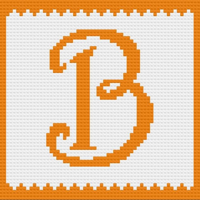 Letter B Swirly Afghan, C2C Crochet Pattern, Written Row by Row, Color ...