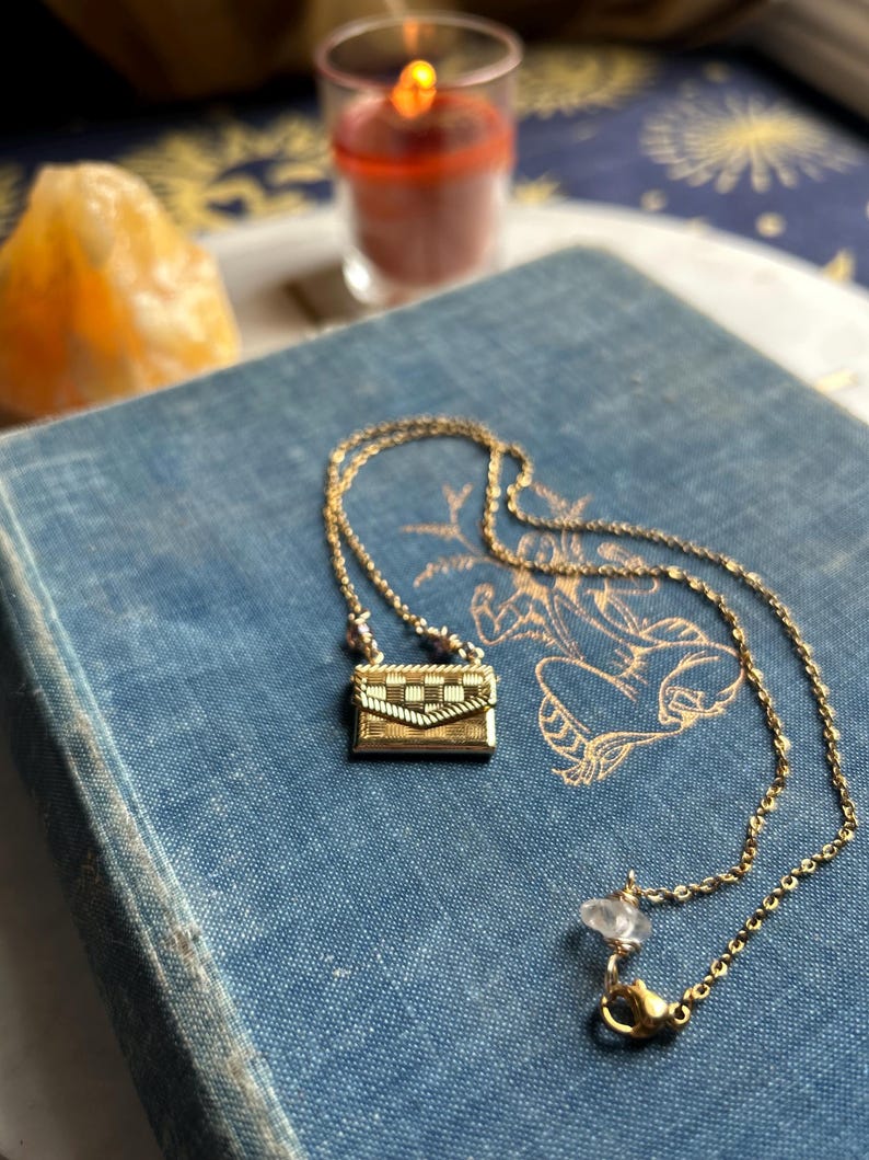 Golden Stainless Steel Purse Locket Necklace, Vintage Inspired Love ...