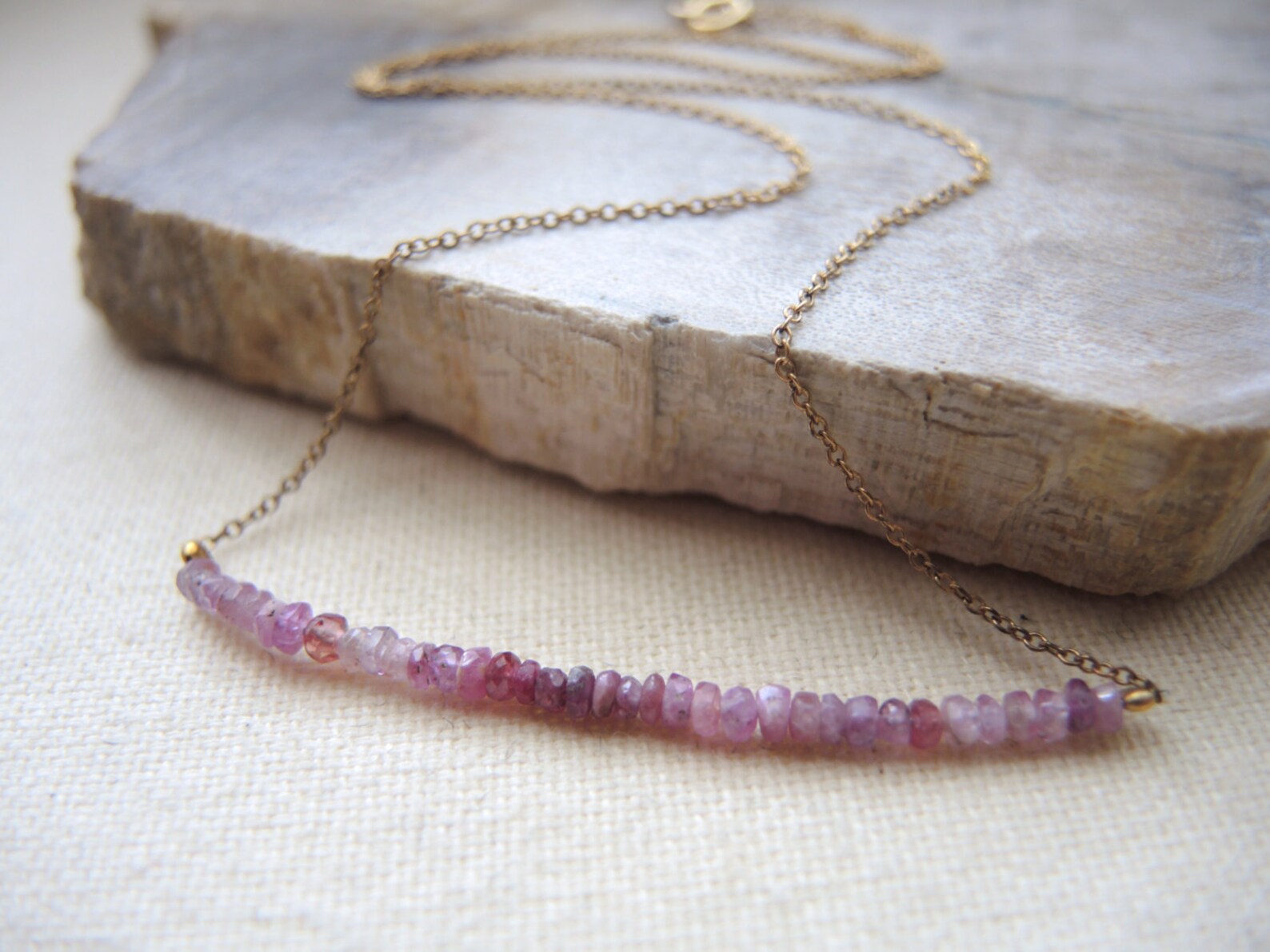 Natural Ruby Necklace 14K Gold Filled Chain Necklace Gem - Etsy