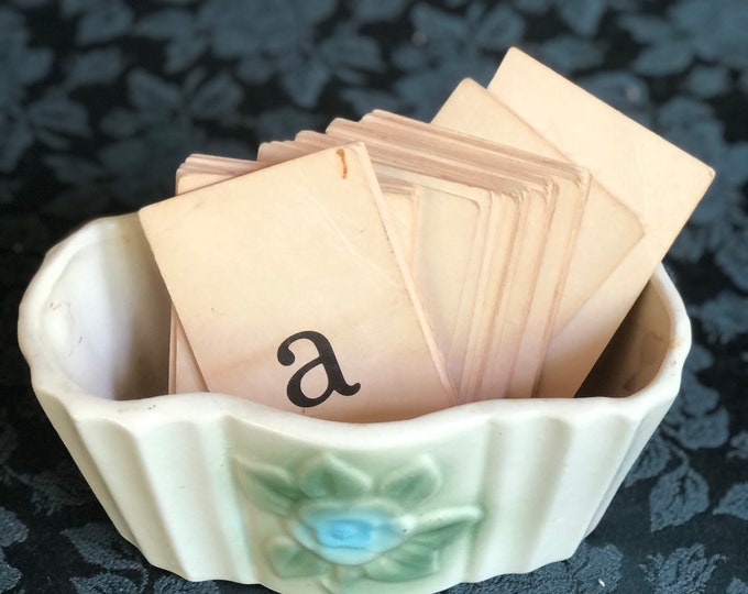 Vintage Alphabet Flash Cards Set of 52 - Etsy