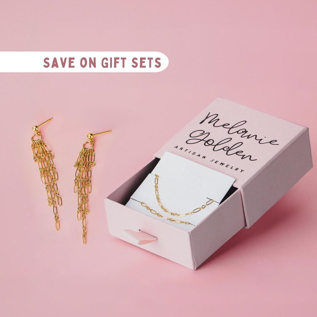 Sadie Chain Gift Set | Earrings Necklace & Bracelet Set | Gold or ...