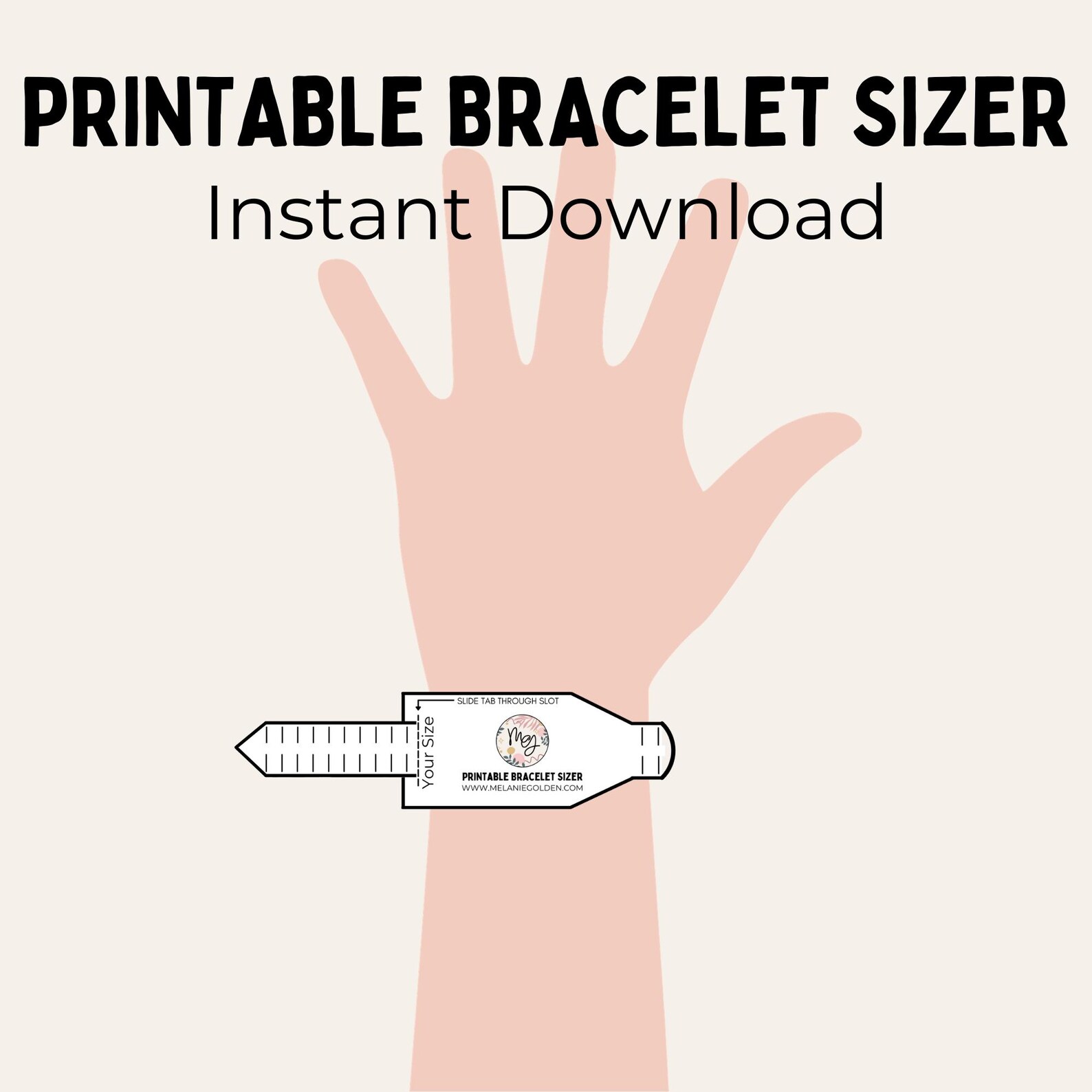 Digital Download | Printable Bracelet Sizer | Adjustable USA Wrist Size ...