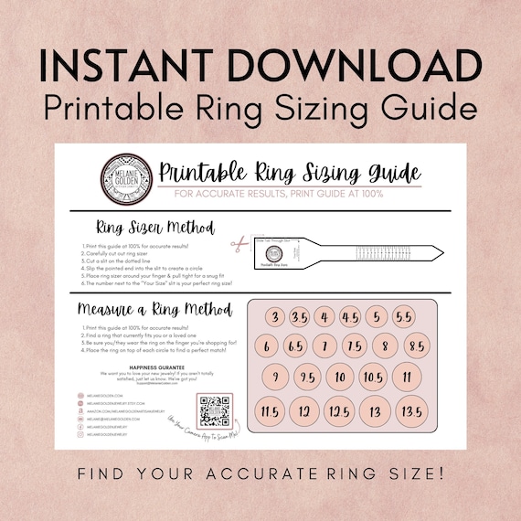 Digital Download Printable Ring Sizer Adjustable USA - Etsy Australia