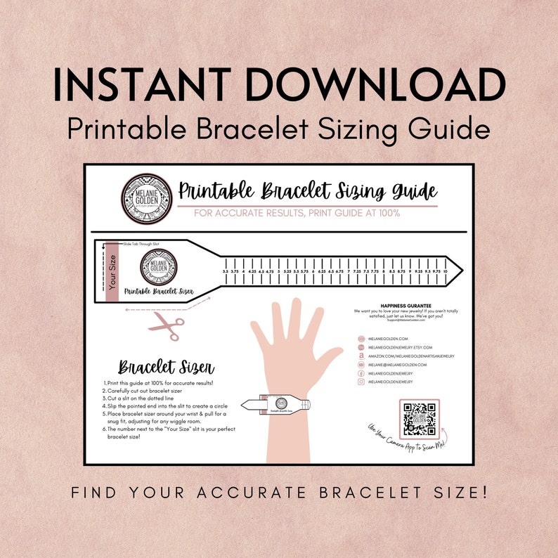 Digital Download Printable Bracelet Sizer Adjustable USA - Etsy