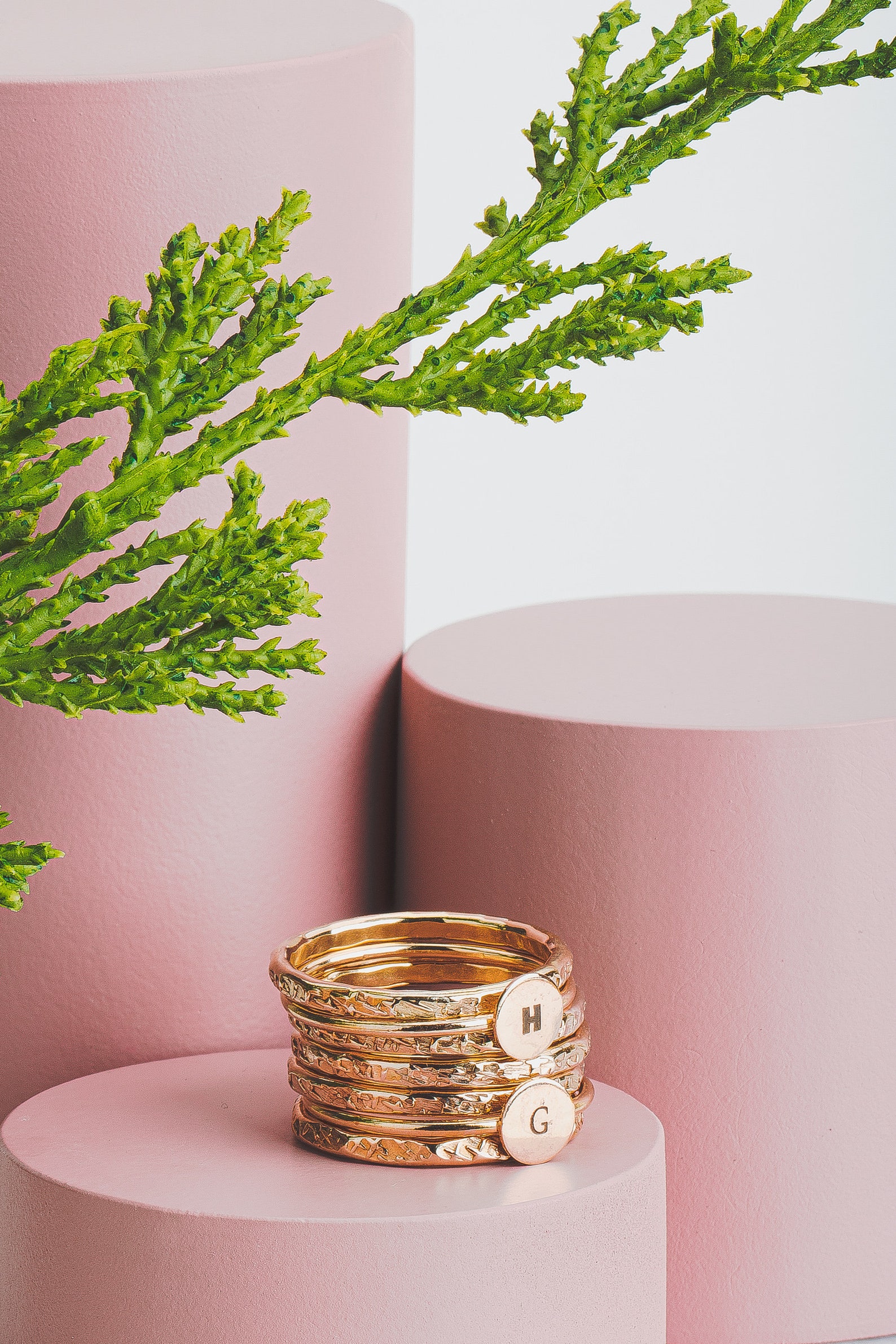 Initial Stacking Rings Set of 7 in Gold Silver or Rose Gold - Etsy