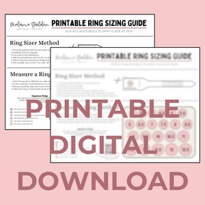 Digital Download | Printable Ring Sizer | Adjustable USA Finger Size ...