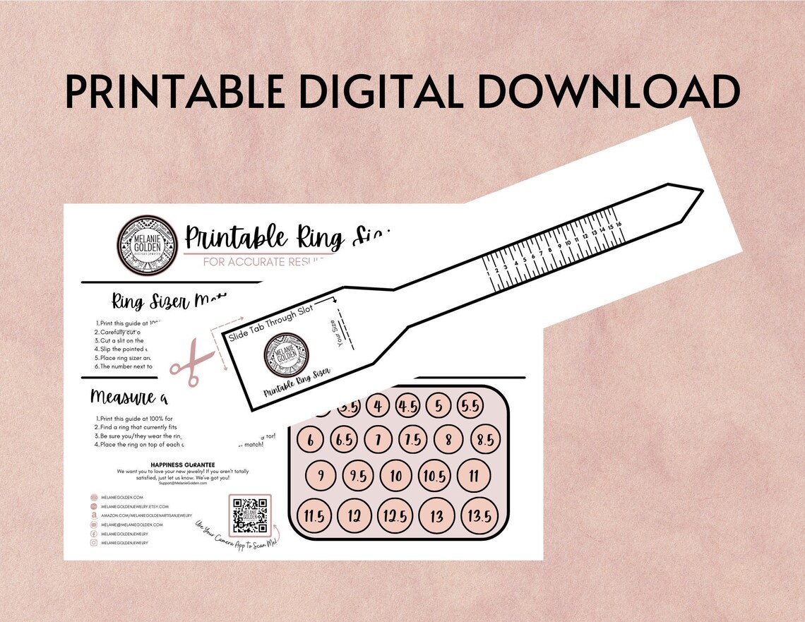 Digital Download Printable Ring Sizer Adjustable USA - Etsy Australia