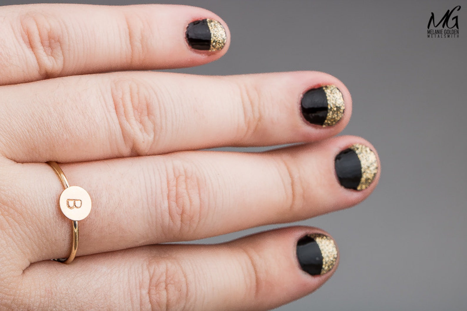 Initial Stacking Rings Set of 5 in Gold Silver or Rose Gold - Etsy