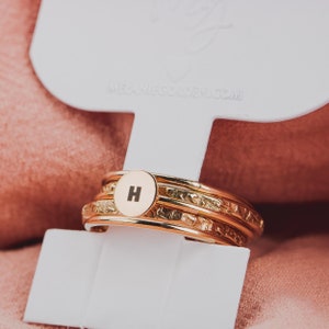 Initial Stacking Rings Set of 5 in Gold Silver or Rose Gold - Etsy