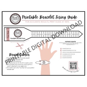 Digital Download Printable Bracelet Sizer Adjustable USA - Etsy