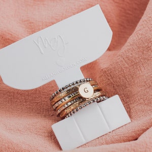 Mixed Metal Initial Stacking Rings Set of 7 | Personalized Stackable ...
