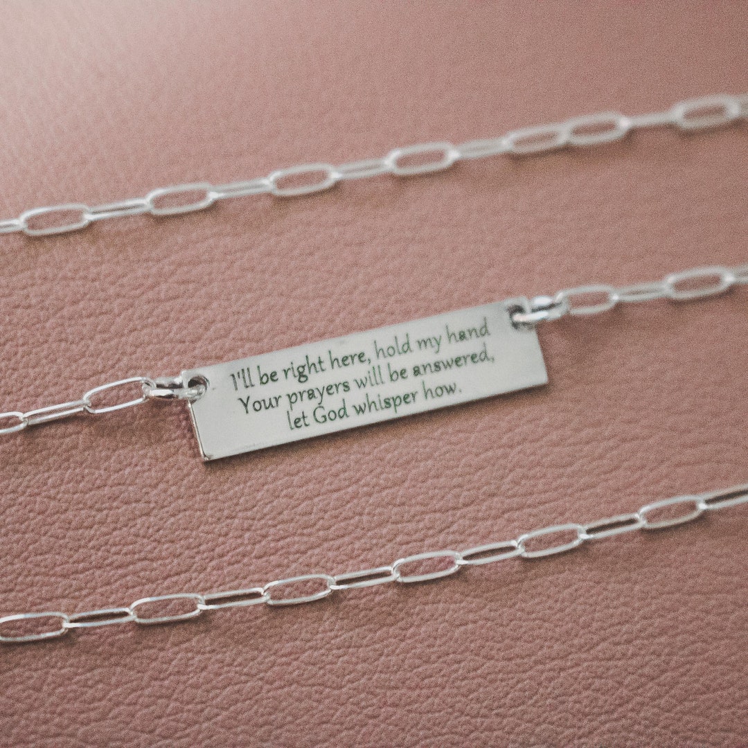 Paperclip Chain Custom Quote Bar Necklace Personalized - Etsy