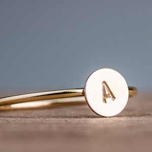 Initial Stacking Rings Set of 7 in Gold Silver or Rose Gold | Etsy