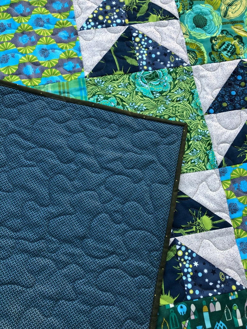 Flying Geese Baby Quilt, Baby Quilt, Modern Baby Quilt, Handmade Quilt ...