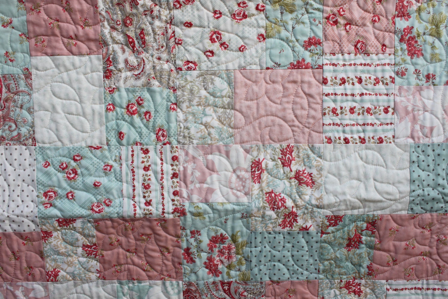 Lap Quilt / Small Double - Four Patch Flip- Moda- Martinique Line ...