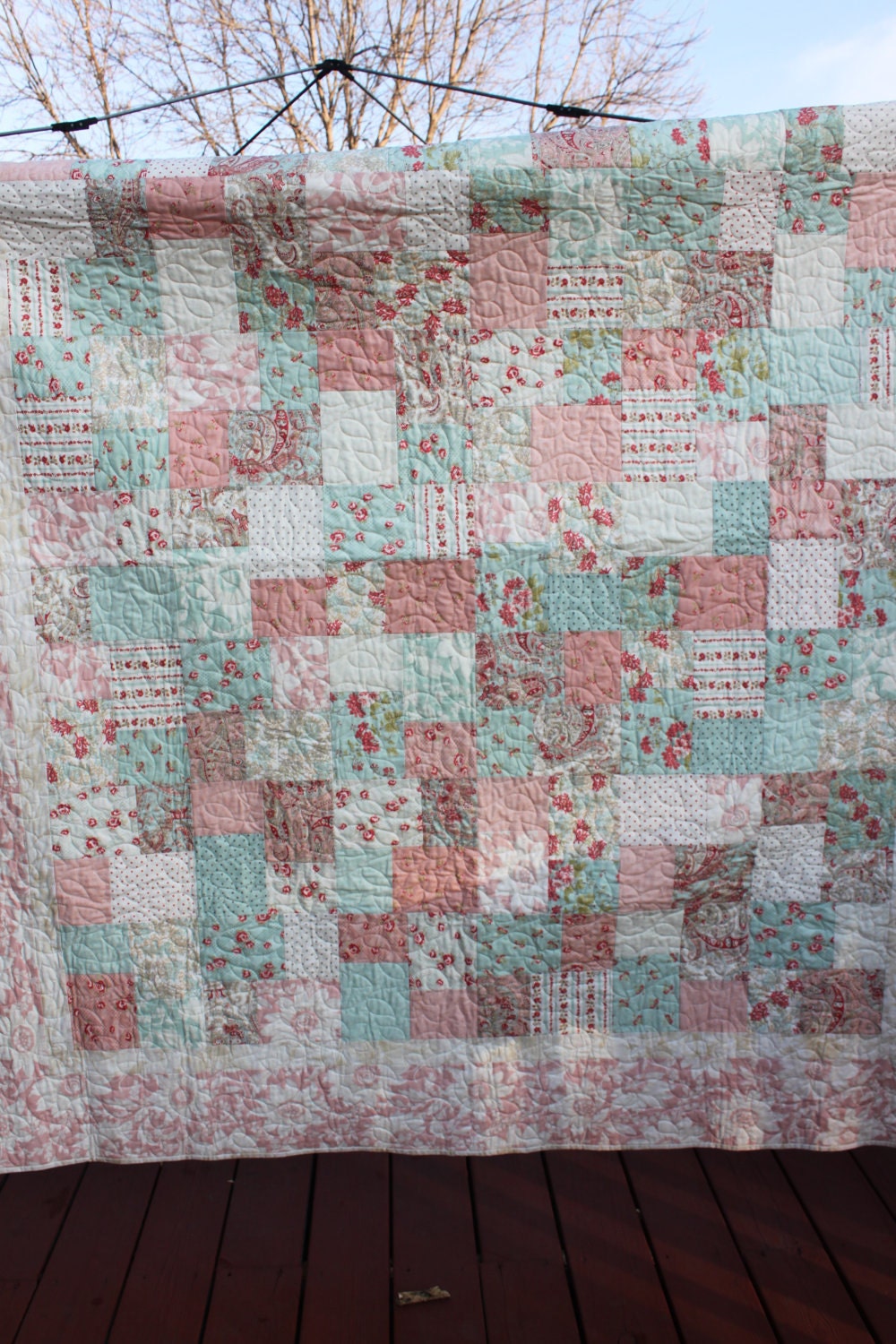 Lap Quilt / Small Double - Four Patch Flip- Moda- Martinique Line ...