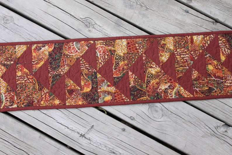 Christmas Table Runner -flying Geese - Red Gold- Handmade Quilt - Etsy