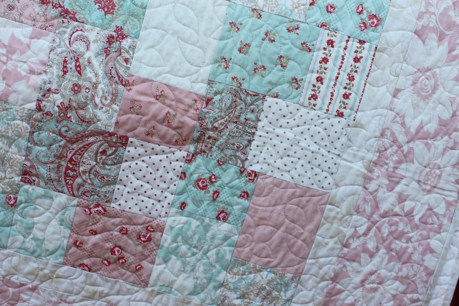 Lap Quilt / Small Double - Four Patch Flip- Moda- Martinique Line ...