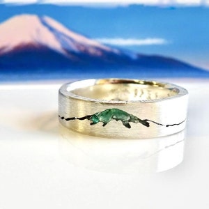 Mount Fuji Summit Ring | Mount Fugaku Ring | Fuji Wedding Ring | Mt ...