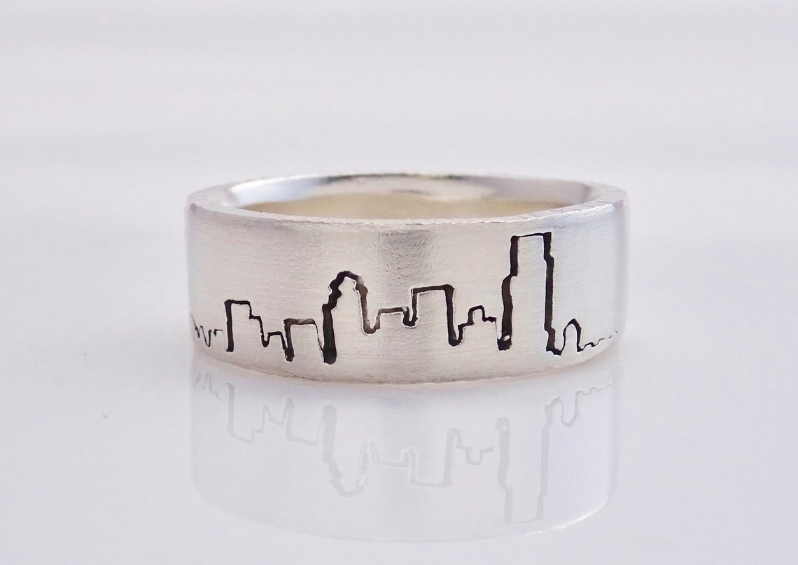 Seattle Cityscape Ring Custom Skyline Wedding Band Custom - Etsy Norway