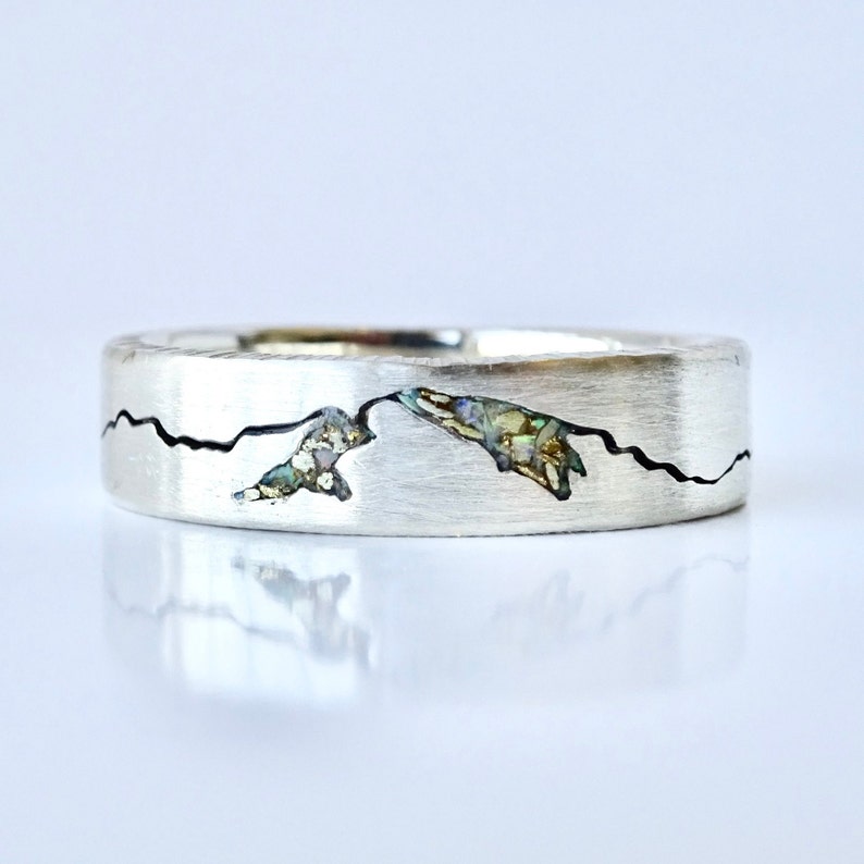 Longs Peak Mountain Ring | Summit Inlay Rings | Rocky Mountains Wedding ...