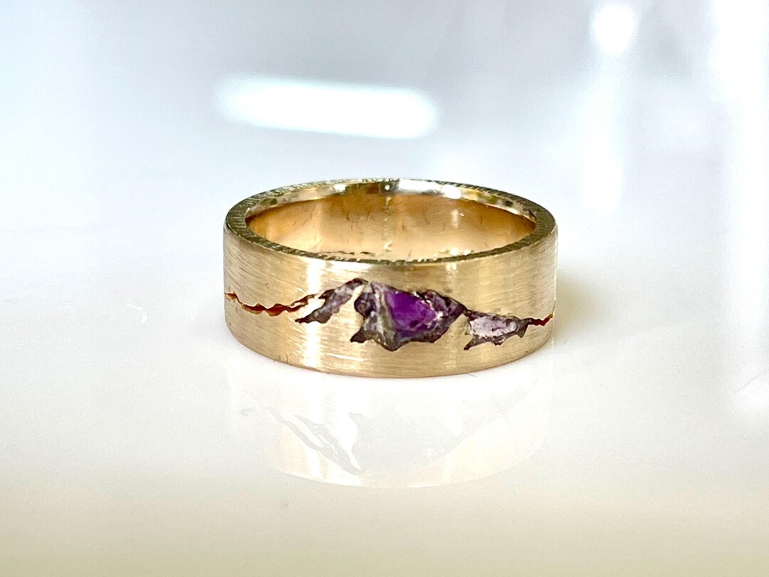 Mount Baker Summit Ring | Wedding Mountain Inlay Band | Mt Baker ...