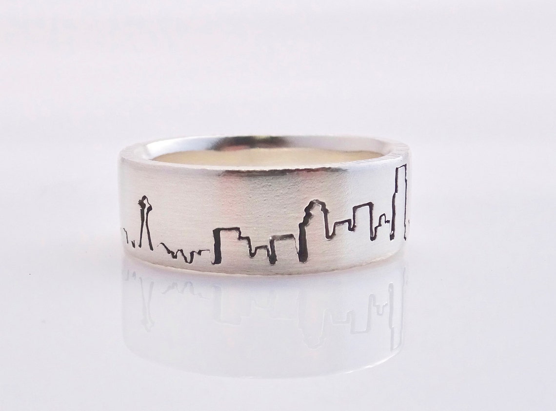 Seattle Cityscape Ring Custom Skyline Wedding Band Custom - Etsy Norway