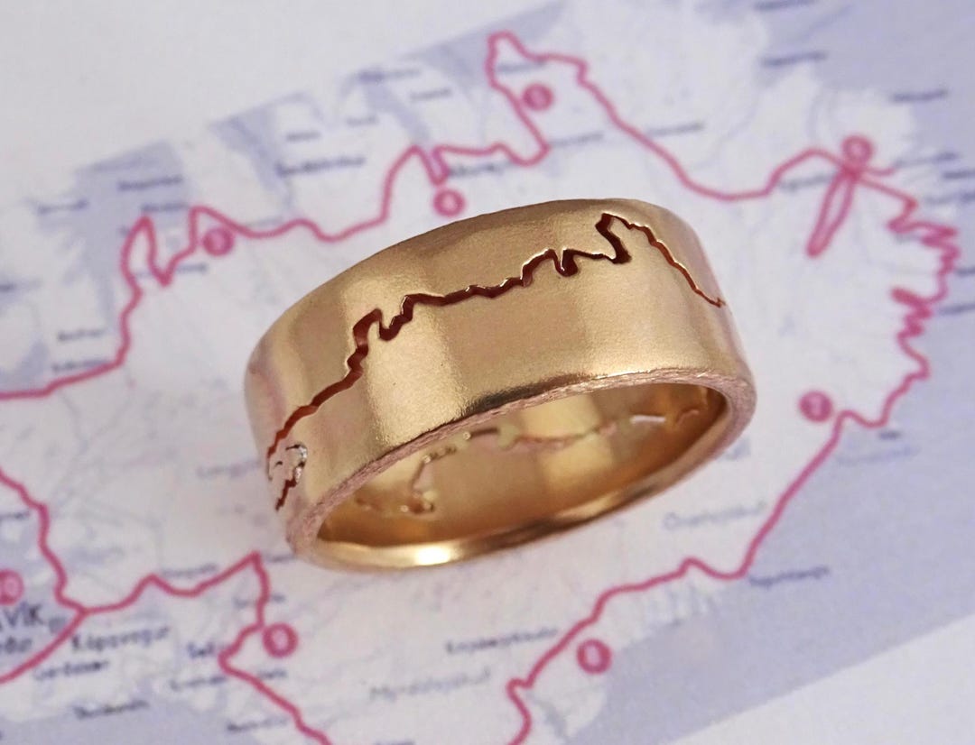 Iceland Ring Road Modern Ring | Iceland Travel Adventure Ring | Blue ...