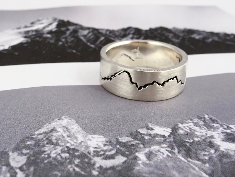 Custom Modern Mountain Ring 8mm Band Handmade Mountain Ring | Etsy