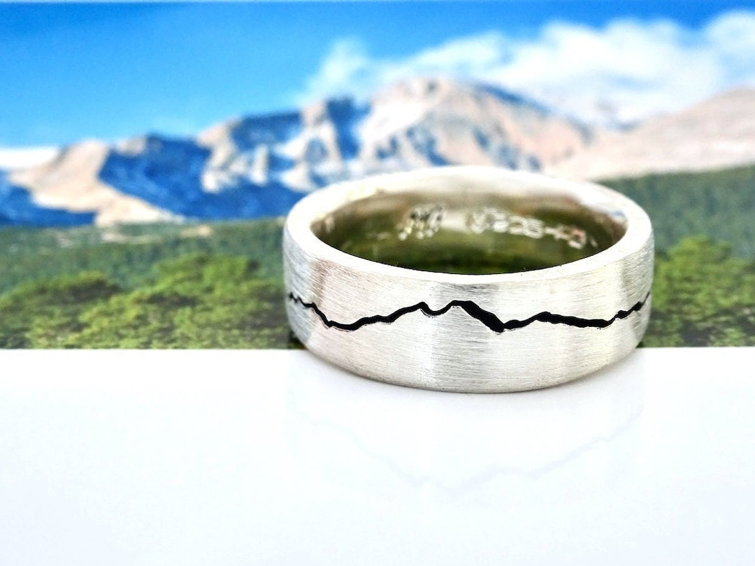 Custom Modern Mountain Ring | 7mm Mountain Band | Sterling Silver ...