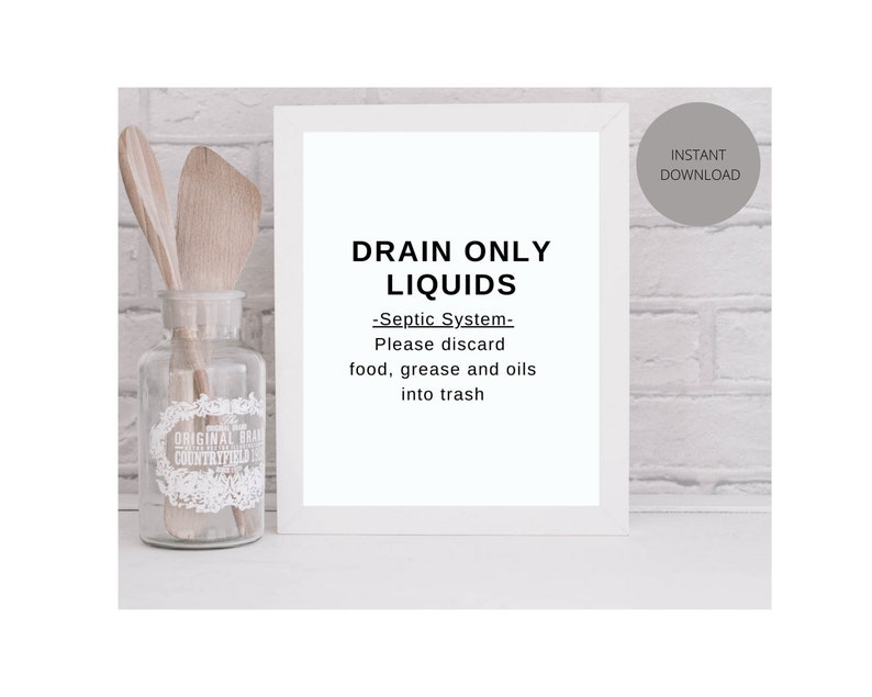 Septic System Kitchen Sign for Rental Cabin House - Digital Download - Etsy