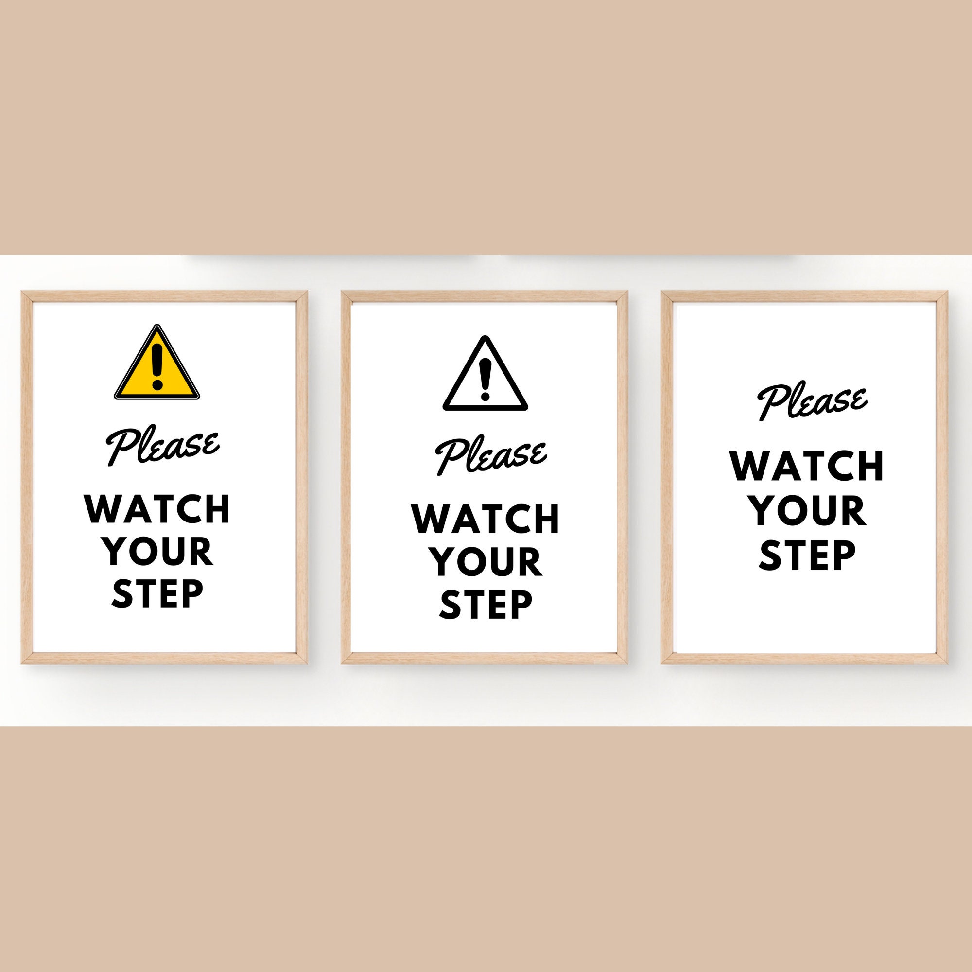 Please Watch Your Step Signs Digital Download - Etsy