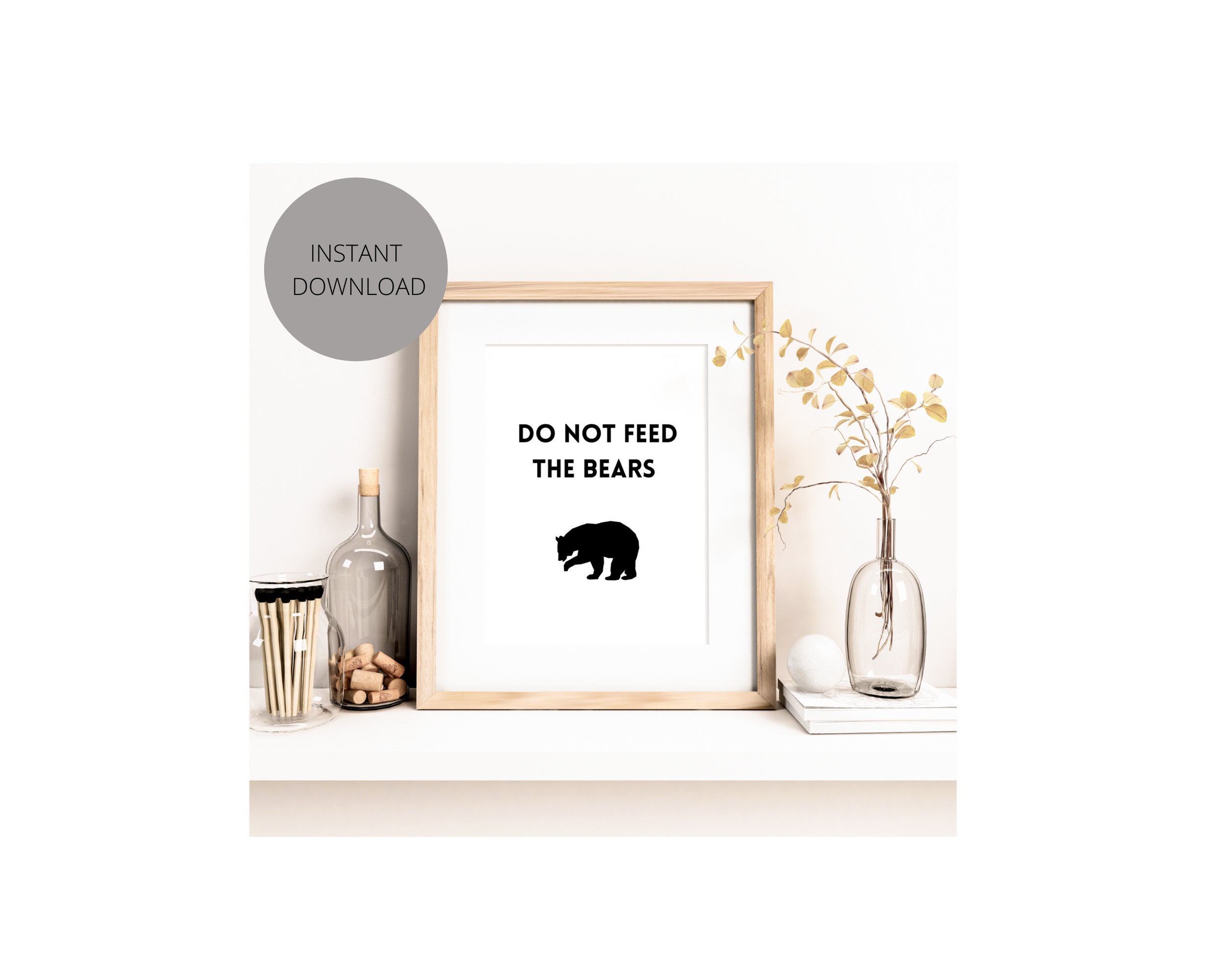 Do Not Feed the Bears Sign Digital Download - Etsy