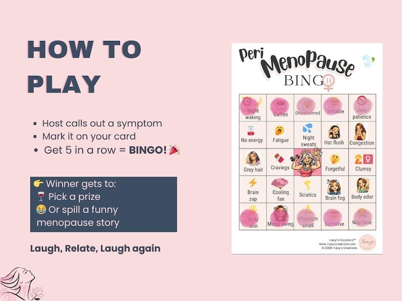Menopause Bingo, the Game That Gets Everyone Talking, Play on Phone or ...
