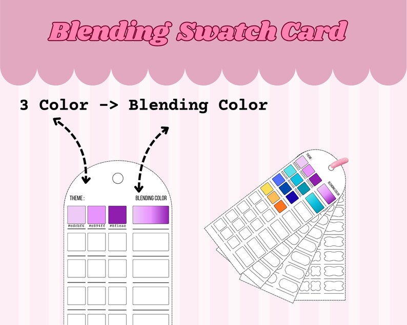 Blending Swatch Card Printable PDF, Blank Color Blending Practice Sheet ...