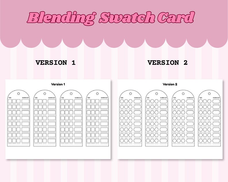 Blending Swatch Card Printable PDF, Blank Color Blending Practice Sheet ...