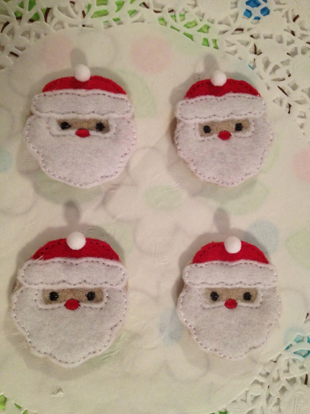 Felt Santa Face Appliques, Red and White, Set of 4 (1.75 Inches) - Etsy