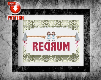 The Shining REDRUM Rug Cult Classic Horror Cross Stitch Pattern Horror ...