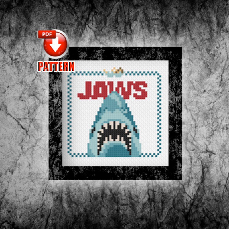 Jaws Embroidery - Etsy