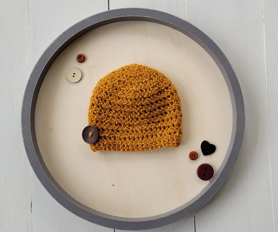 Golden Yellow 0-3 Month Baby Hat, Fall Baby Hat, Neutral Beanie - Etsy