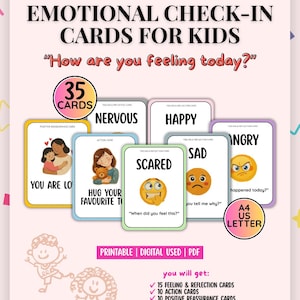 Kids Emotional Check-in Cards | Feelings SEL Activity (PDF) - Etsy UK