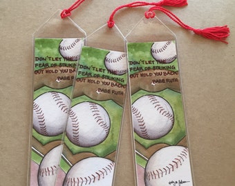 Baseball Bookmark | Etsy