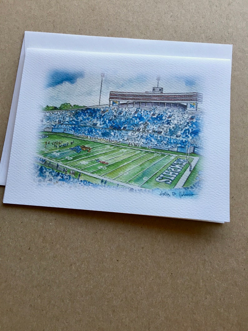 Memphis Tigers Football Note Cards // Liberty Bowl Stationery - Etsy