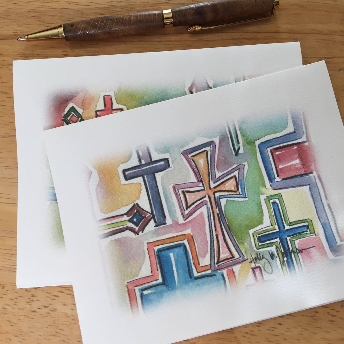 Cross Note Cards // Crosses Stationery Set // Christian Cross | Etsy