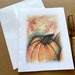 Fall Pumpkin Note Cards // Blank Notes // Autumn Watercolor Thank You ...