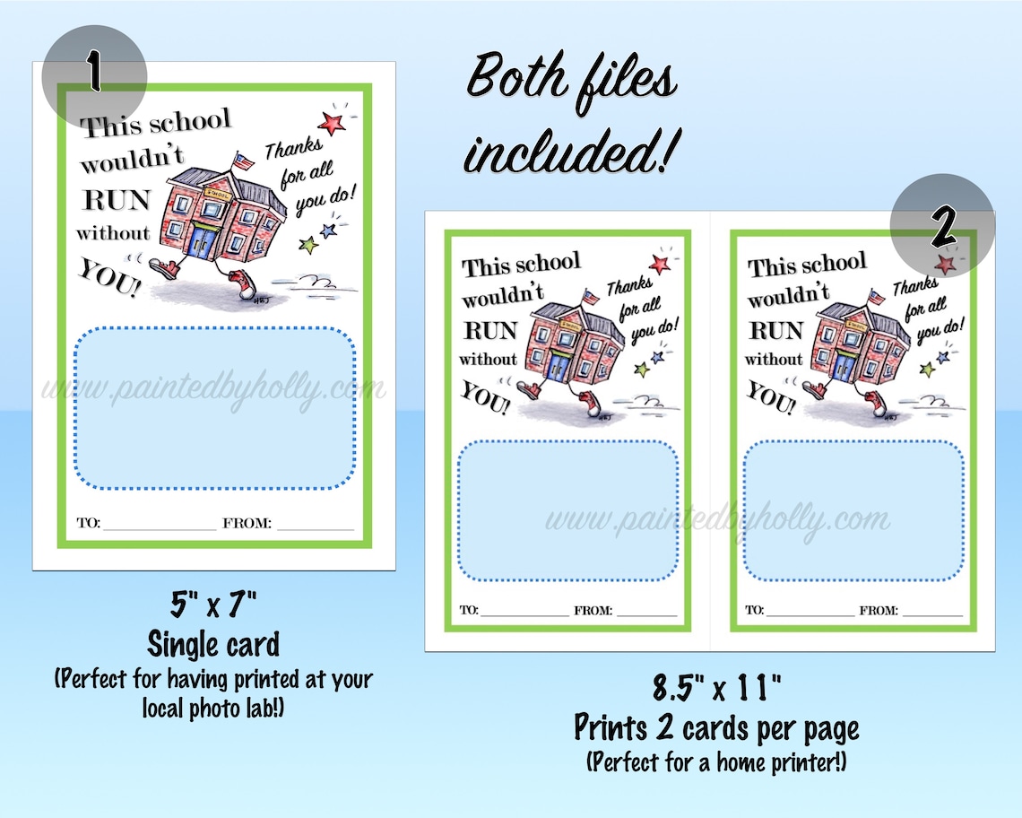 School Staff Printable Card // Gift // Teacher Appreciation Week ...