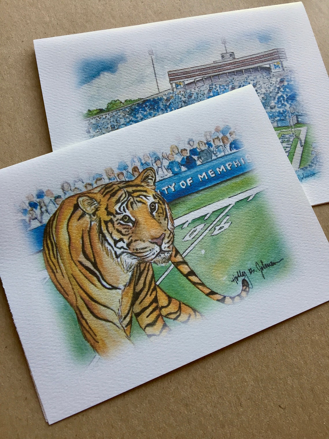 Memphis Tigers Football Note Cards // Liberty Bowl Stationery - Etsy