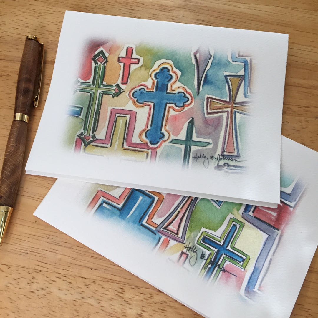 Cross Note Cards // Crosses Stationery Set // Christian Cross - Etsy